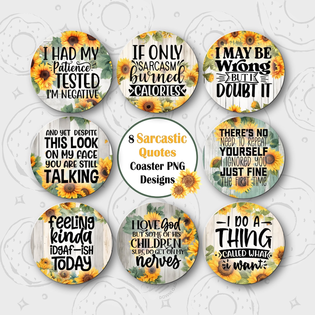 Sarcastic Car Coaster PNG, Funny Car Coaster Sublimation Design ...