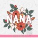 Nana PNG, Floral Nana Sublimation Design, Mother's Day Shirt Design, Retro Floral PNG, Nana ...