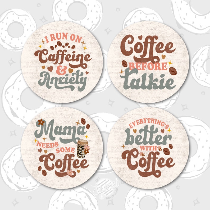 Coffee Car Coaster PNG Coffee Anxiety Sublimation Coaster - Etsy