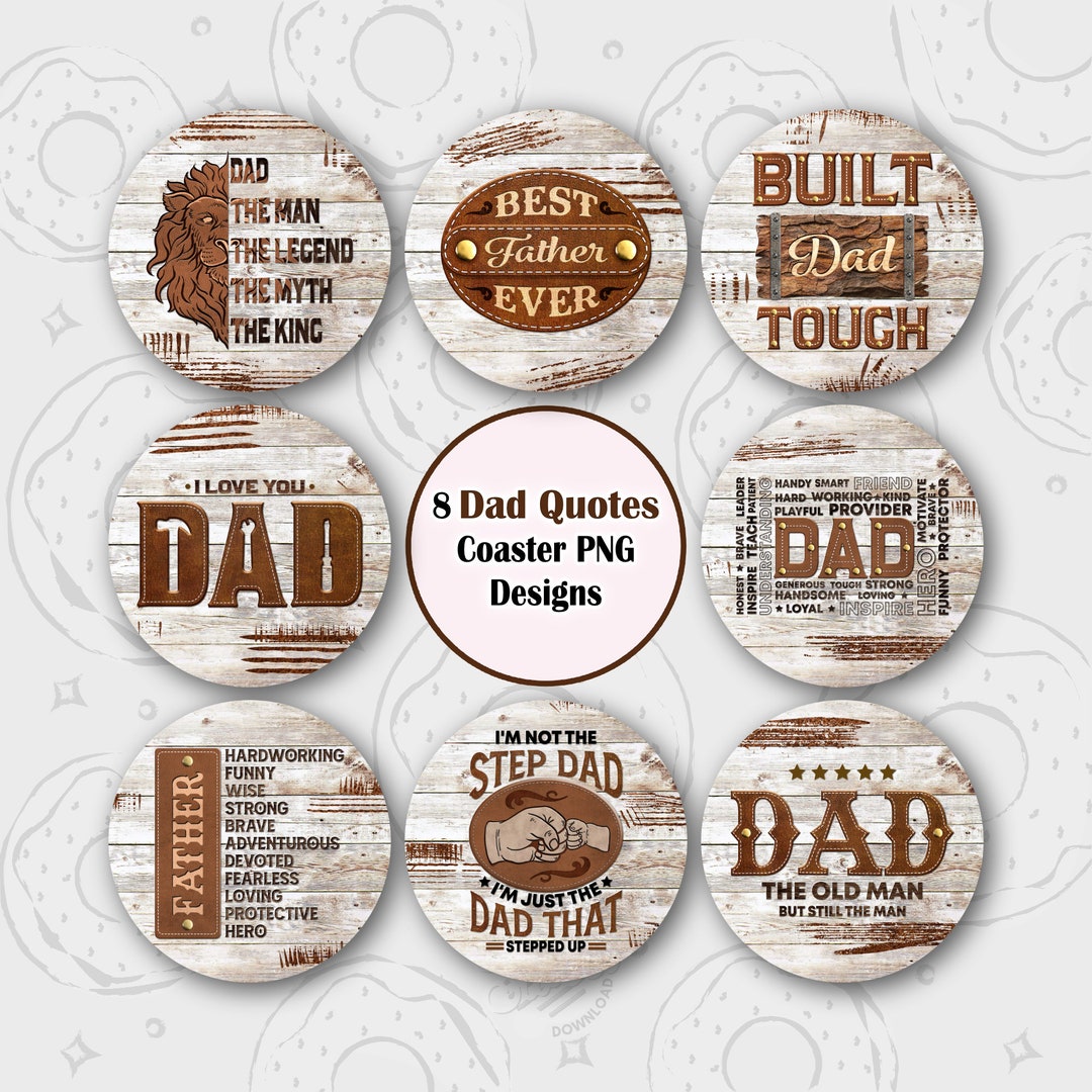 Father's Day Car Coaster PNG, Dad Car Coaster PNG, Dad Quotes Coaster ...