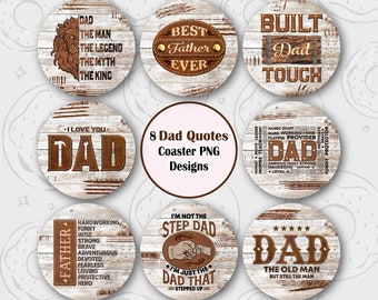 Father's Day Car Coaster PNG, Dad Car Coaster PNG, Dad Quotes Coaster ...
