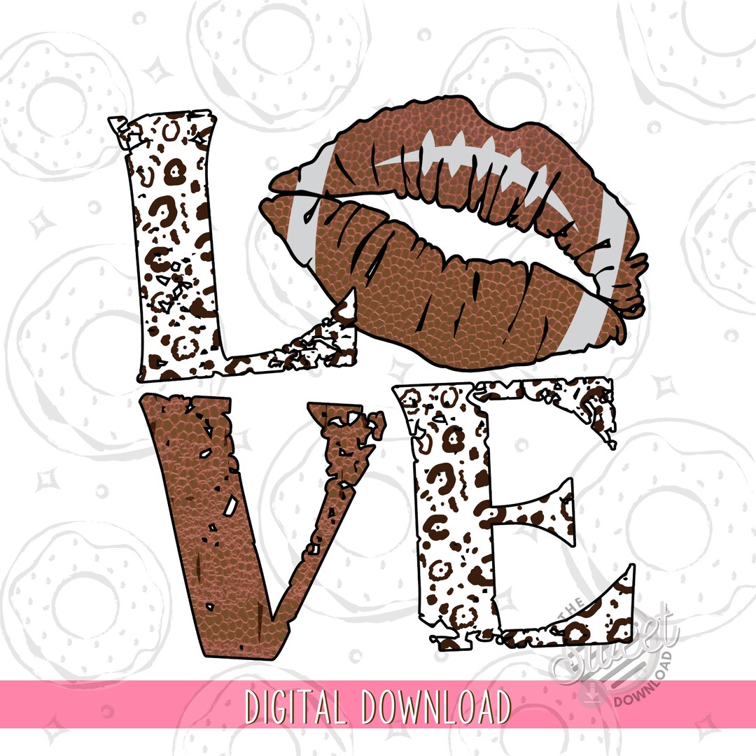 Football Love Lips PNG, Football Sublimation Design, Football Clipart ...