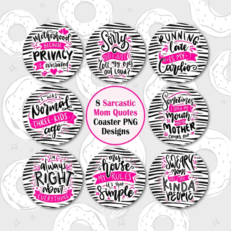 Mom Car Coaster PNG Funny Mom Sublimation Coaster Quotes - Etsy