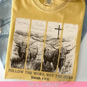Follow the Word Not the Herd Western PNG, Christian Sublimation Design ...
