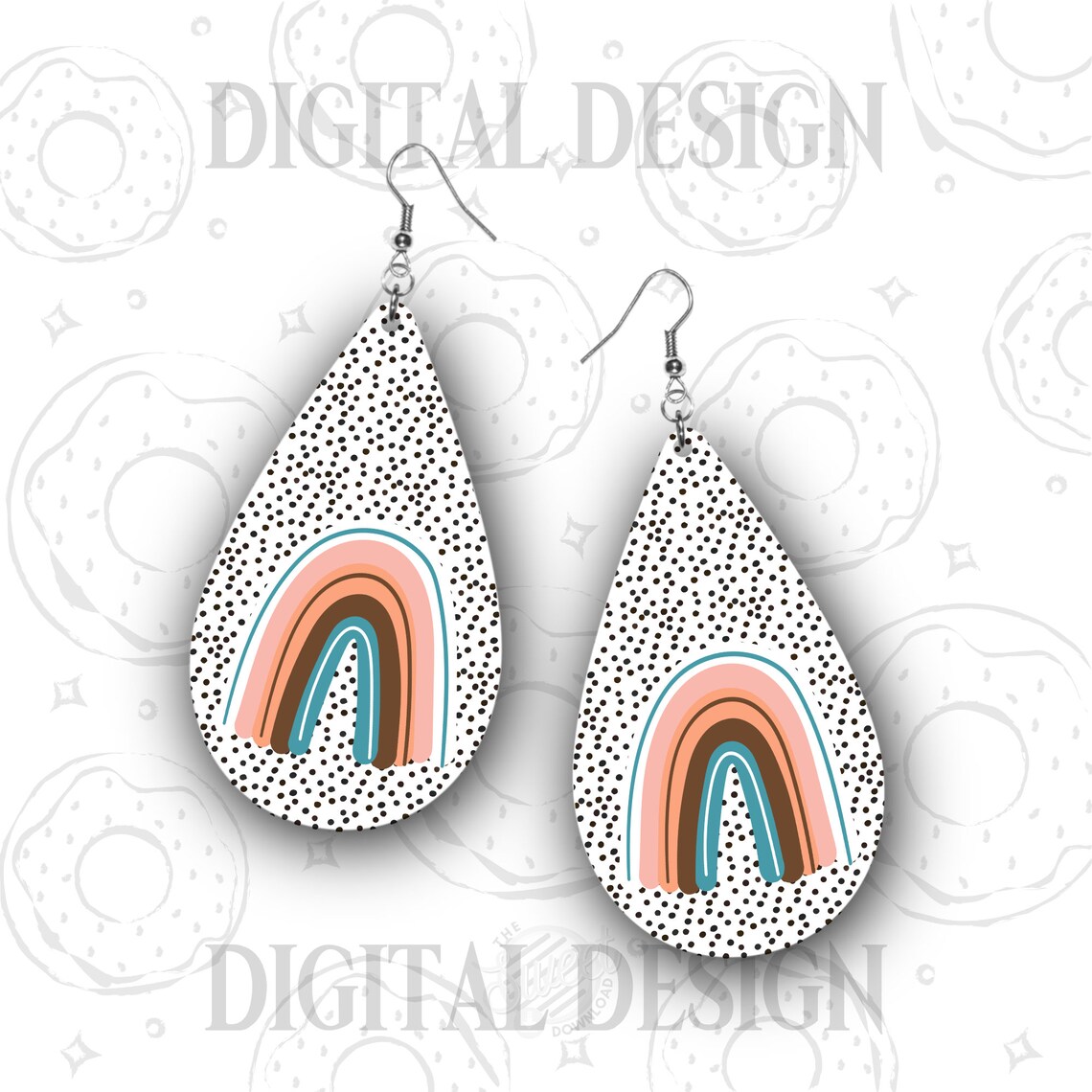 Rainbow Earring PNG Boho Sublimation Earring Design Boho - Etsy