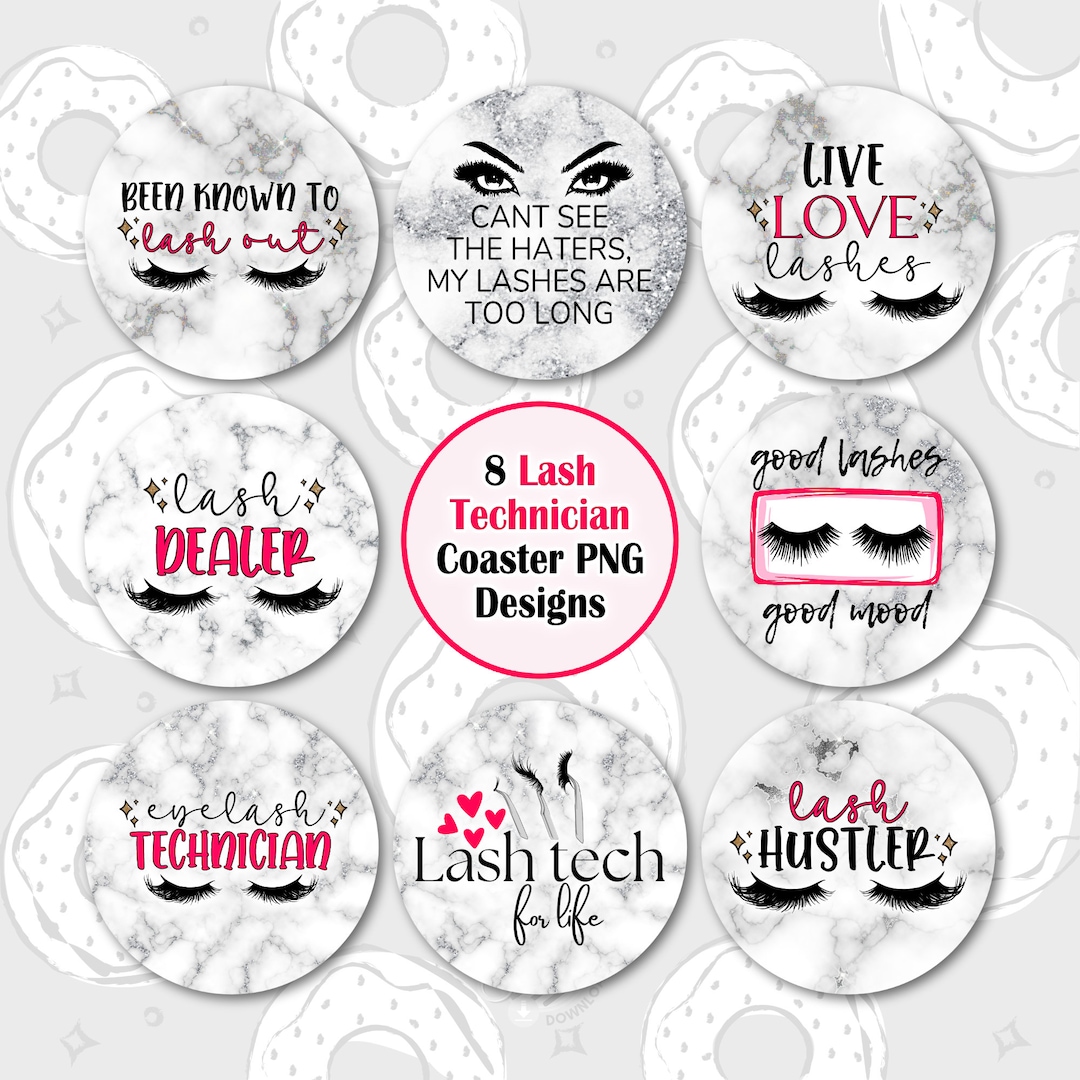 Lash Technician Car Coaster PNG, Lash Dealer Sublimation Coaster ...