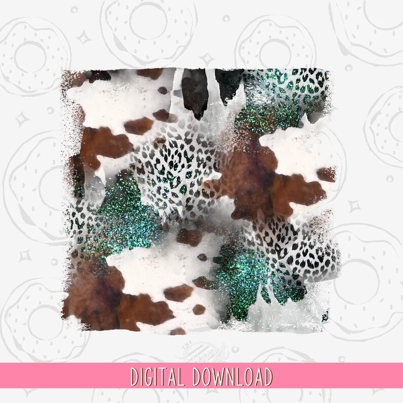 Western Sublimation Patches Cowhide Leopard Print Background - Etsy