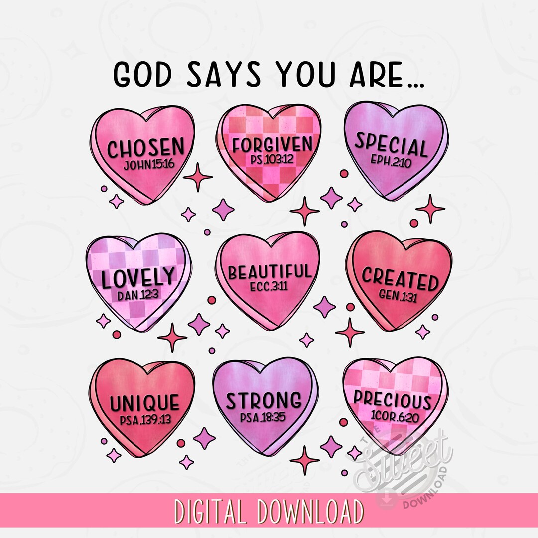 God Says You Are Valentine PNG, Christian Sublimation Design, Christian ...