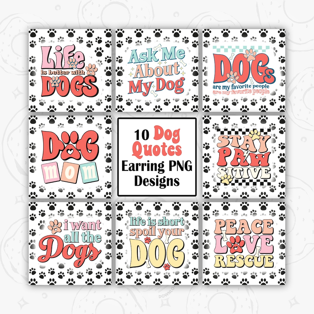 Dog Quotes Square PNG, Dog Mom Coaster PNG, Dogs Sublimation Coaster ...