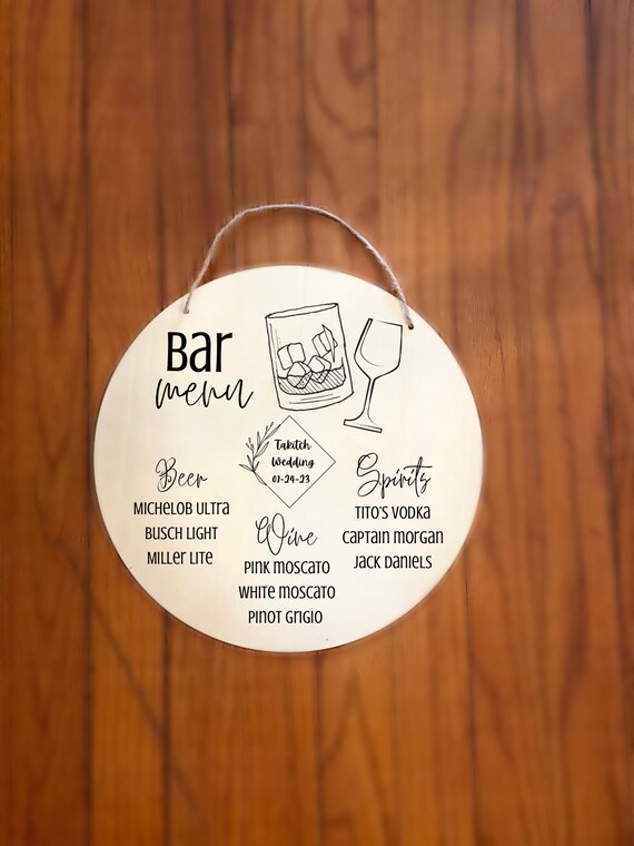 Personalized Bar Menu for Your Event - Etsy