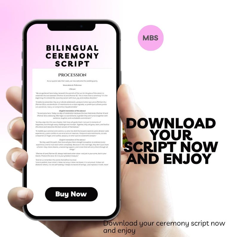 Printable Bilingual Wedding Ceremony – Editable Script for Couples ...