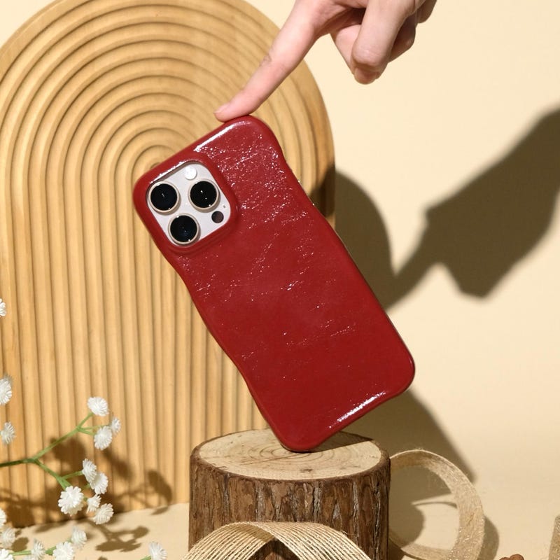 Cherry Leather Phone Bag - Etsy