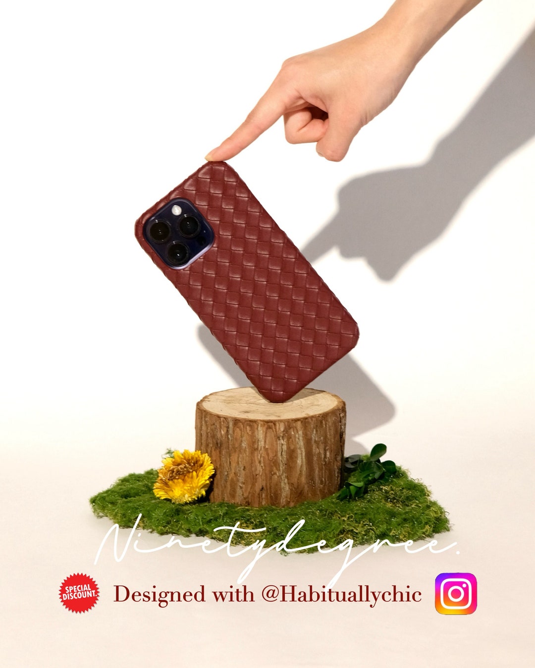 Burgundy Weave Leather iPhone 17 16 15 14 13 12 Pro Max Case, iPhone 17 ...