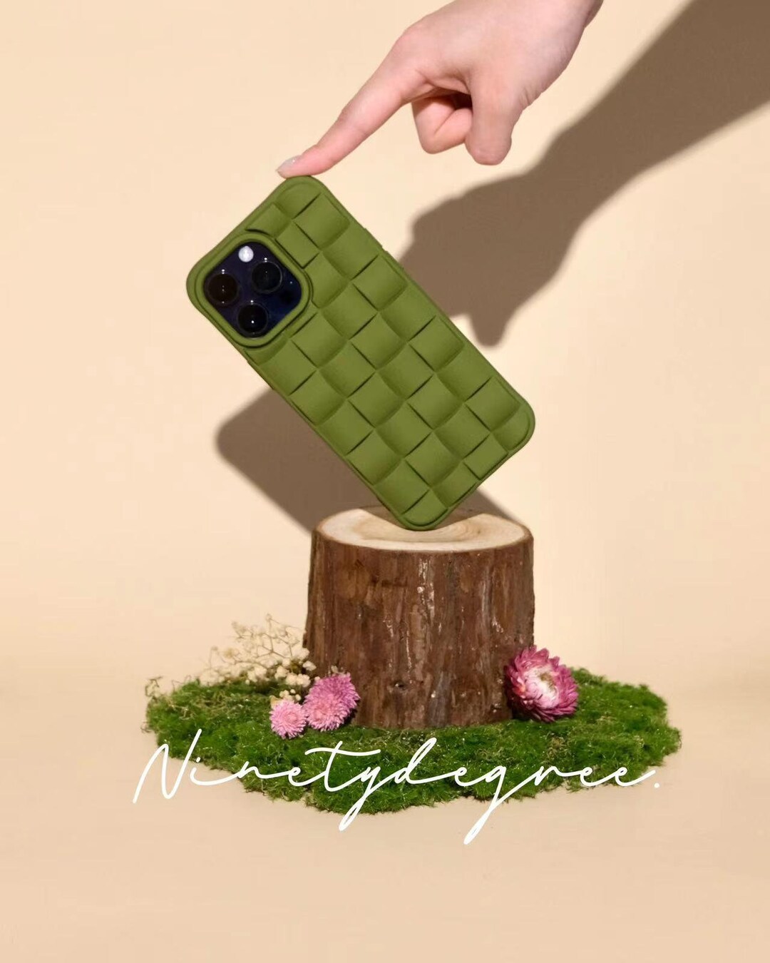 Elegant Grid Grass Green Phone Case iPhone 17 16 15 14 13 12 11 Pro ...