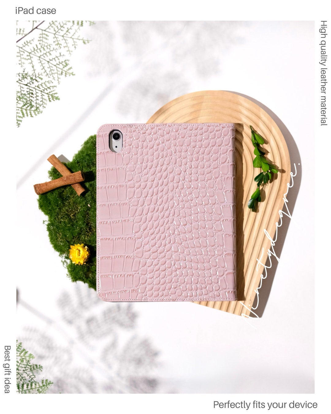 Creamy Pink Leather iPad Case, iPad Pro 2025/22/21, iPad Air 2025/24 ...