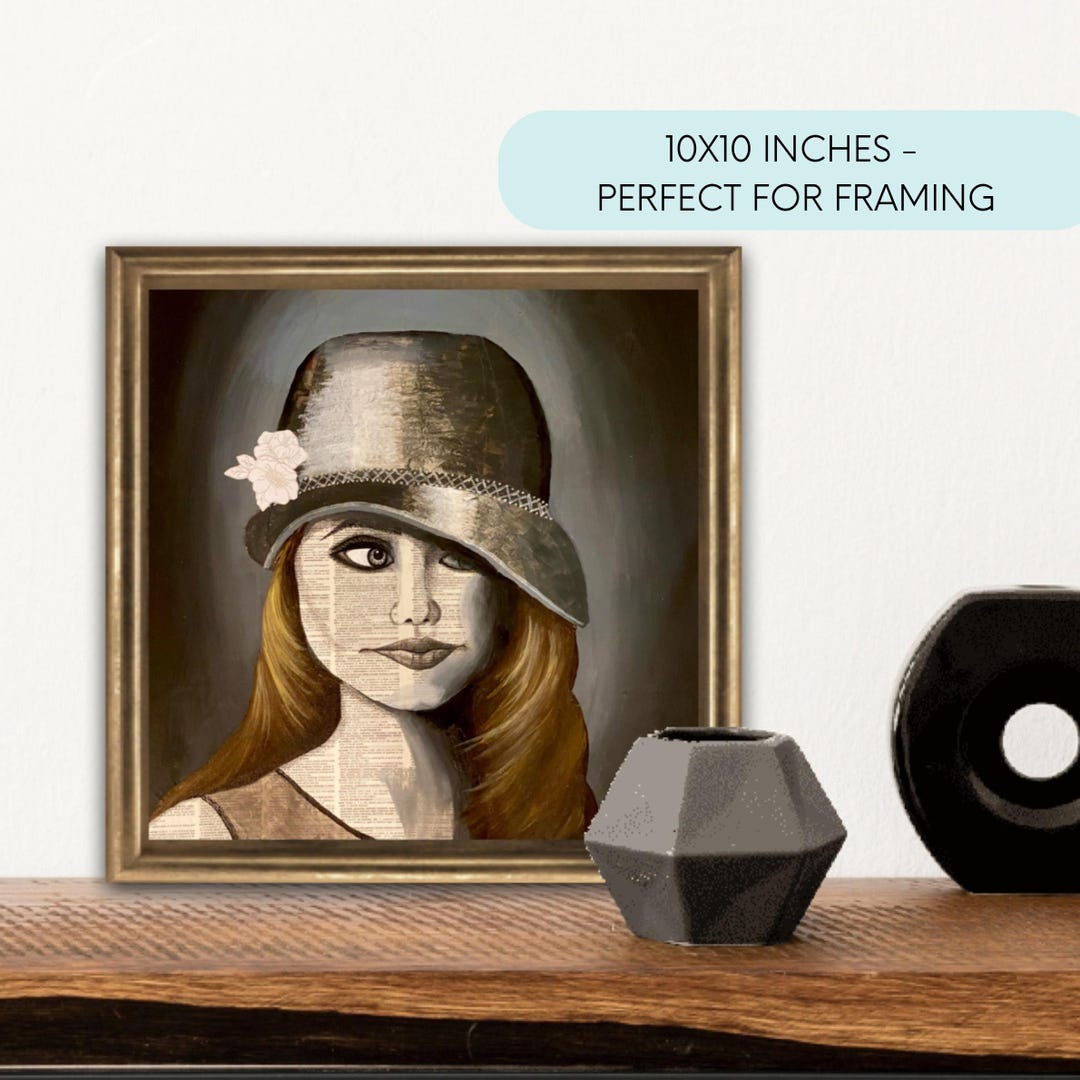 Gothic Girl Art Print, Fashionable Girl Art, Girl Mixed Media Art ...