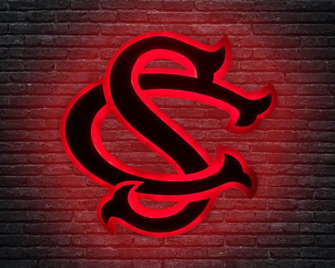 South Carolina Gamecocks Baseball Wood LED Sign South Carolina Wall Art ...