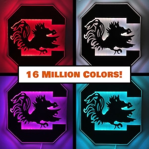 South Carolina Gamecocks Wood LED Sign South Carolina Wall Art Gamecock ...