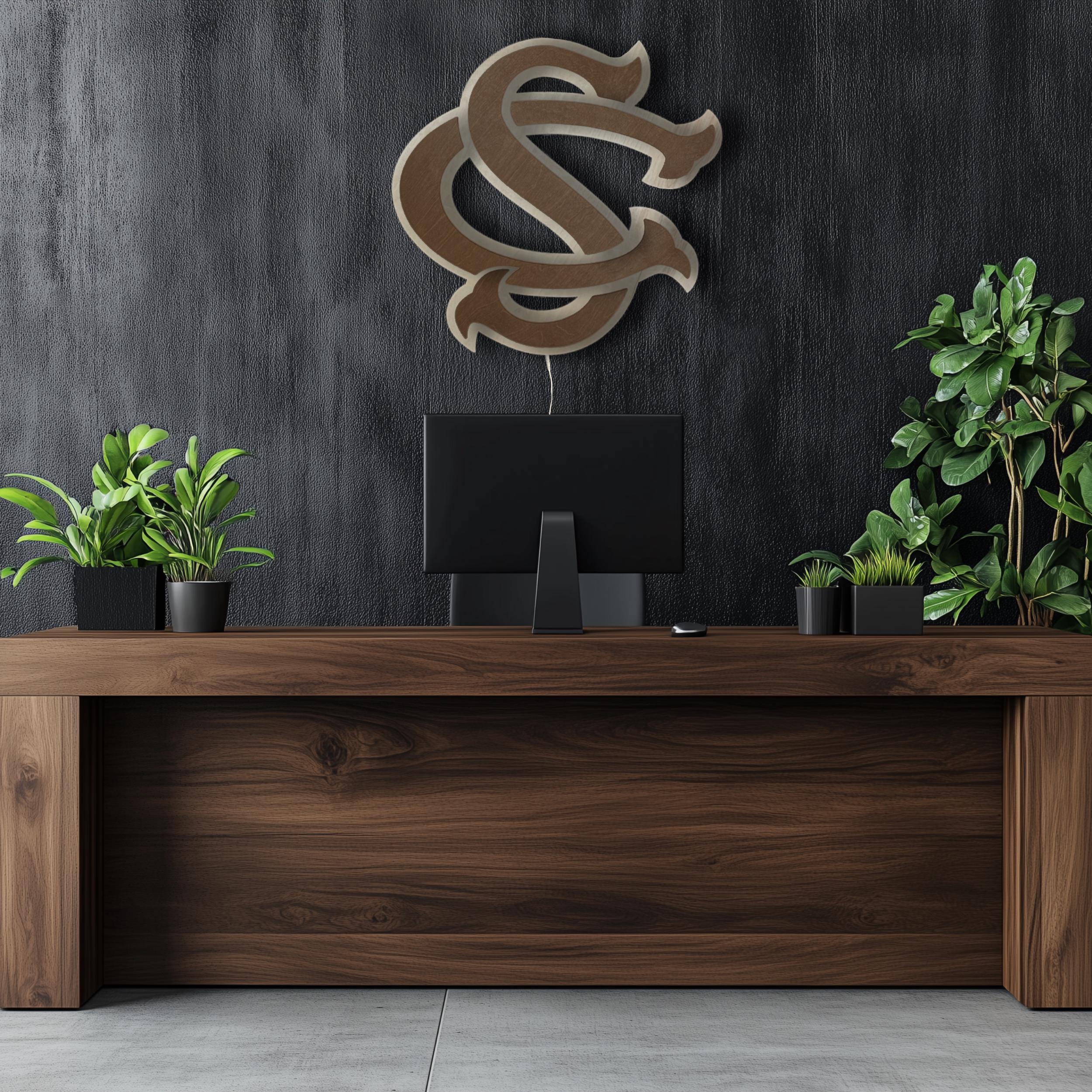 South Carolina Gamecocks Baseball Wood LED Sign South Carolina Wall Art ...