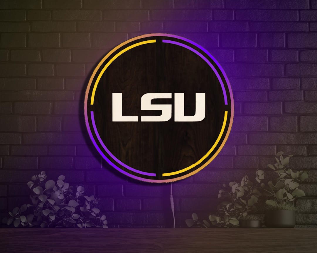 LSU Tigers Inside Circle Wood LED Sign Room Decor Light up Display LED ...