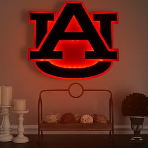Auburn Tigers Wood LED Sign Auburn Tigers Wall Art Auburn Univ Dorm ...