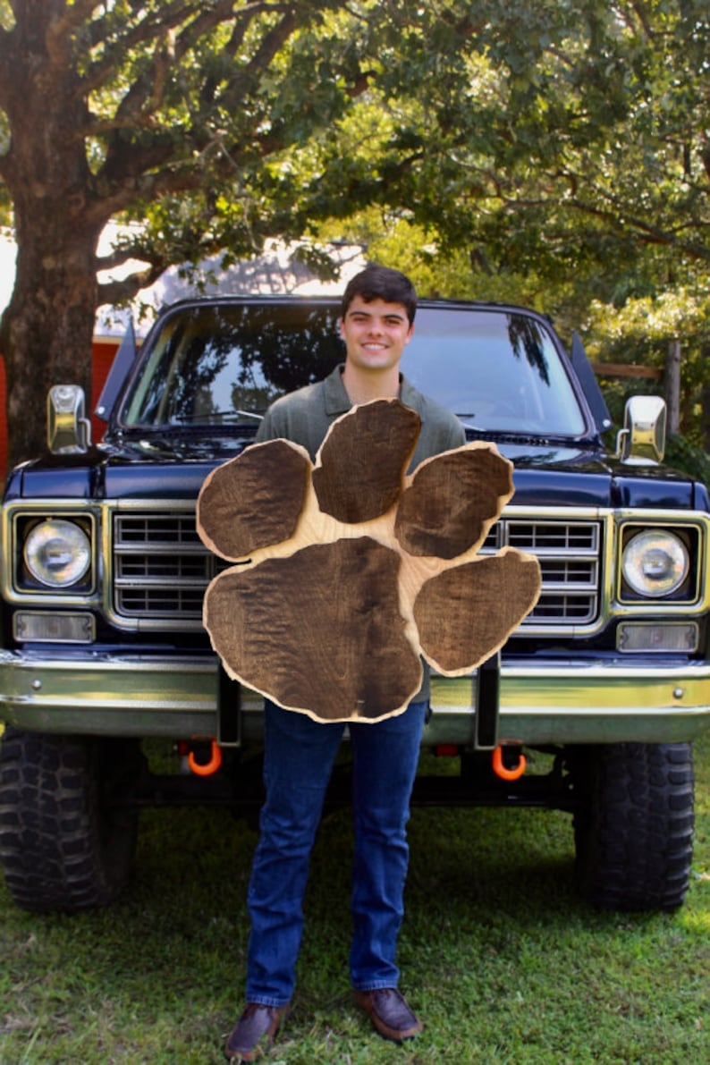 Clemson Tigers Wood LED Sign Clemson Tiger Paw Wall Art Clemson ...
