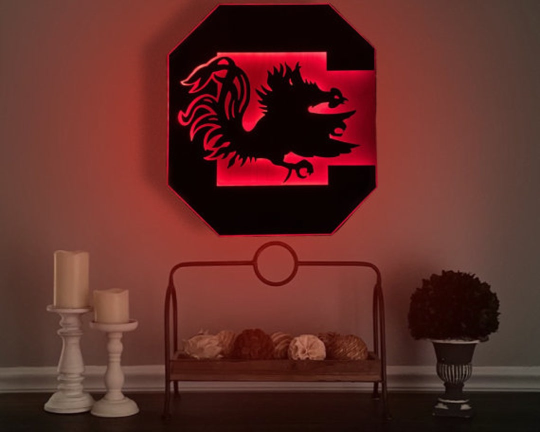 South Carolina Gamecocks Wood LED Sign South Carolina Wall Art Gamecock ...