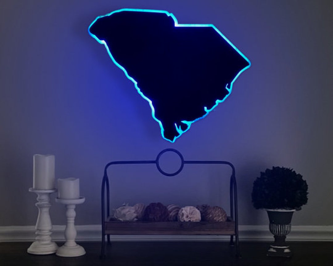 South Carolina Wood LED Sign South Carolina Wall Art South Carolina ...