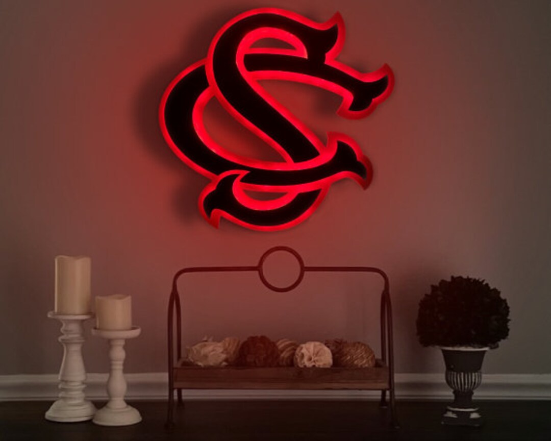 South Carolina Gamecocks Baseball Wood LED Sign South Carolina Wall Art ...