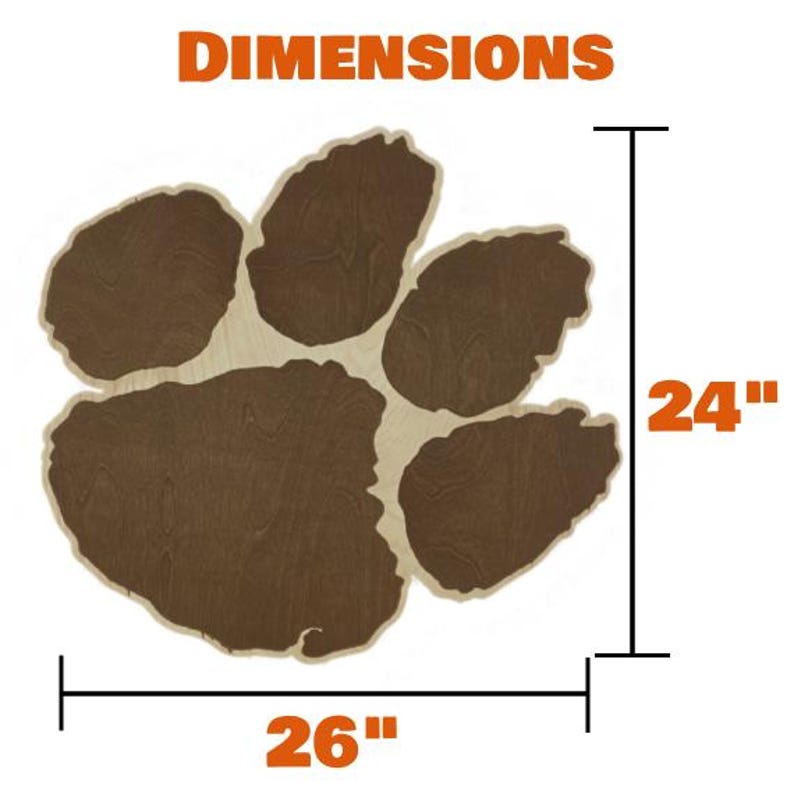 Clemson Tigers Wood LED Sign Clemson Tiger Paw Wall Art Clemson ...