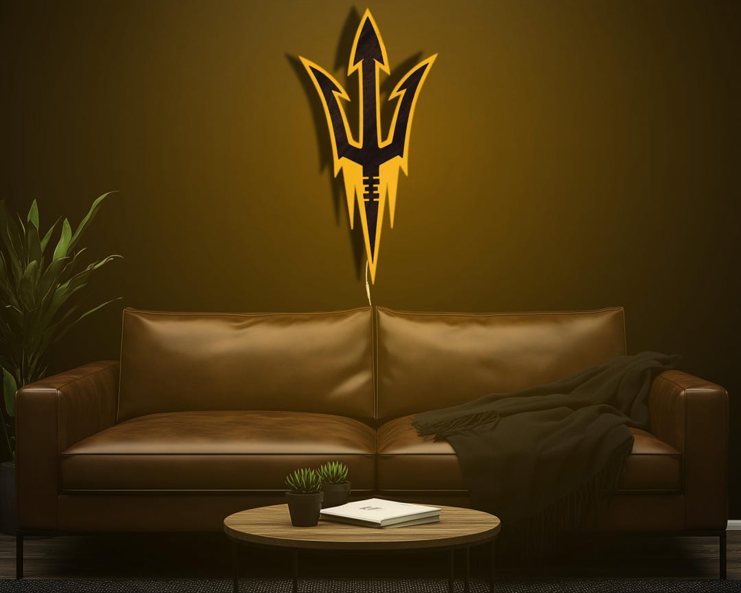 Arizona State Sun Devils Wood LED Sign ASU Devils Pitchfork Logo Forks ...