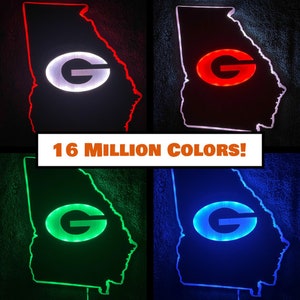 Georgia Bulldogs Wood LED Sign Georgia Bulldog Wall Art Georgia Dorm ...