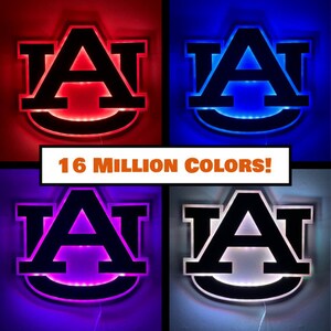 Auburn Tigers Wood LED Sign Auburn Tigers Wall Art Auburn Univ Dorm ...