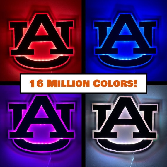 Auburn Tigers Wood LED Sign Auburn Tigers Wall Art Auburn Univ Dorm ...