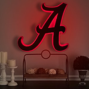 Alabama Crimson Tide Wood LED Sign Alabama Football Sign University of ...