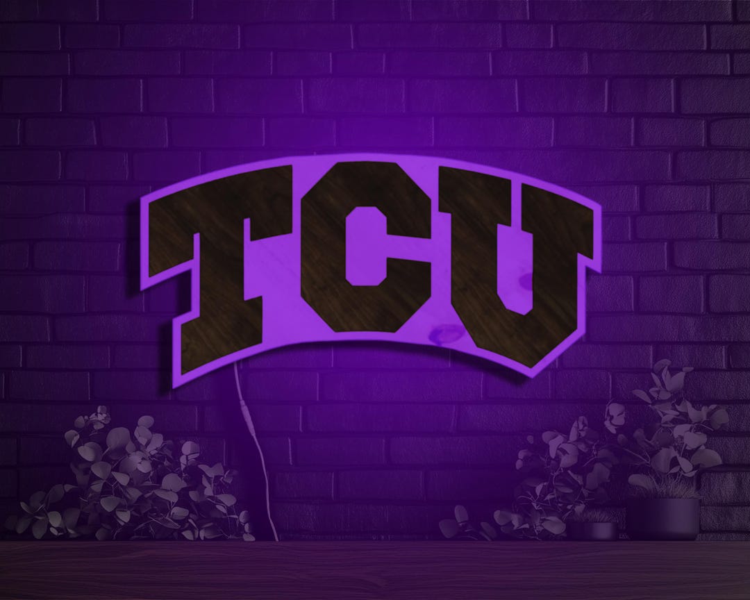 TCU Horned Frogs Wood LED Sign for Dorm Room Decor Gameroom LED Light ...