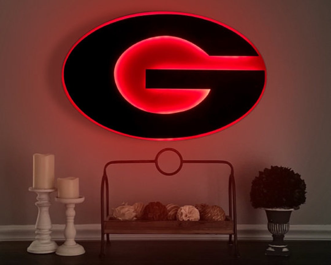Georgia Bulldogs Wood LED Sign Georgia Bulldog Wall Art Georgia Dorm ...