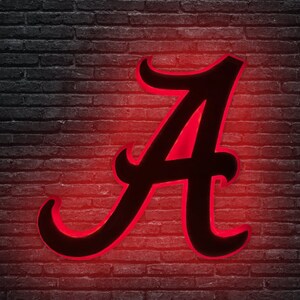 Alabama Crimson Tide Wood LED Sign Alabama Football Sign University of ...