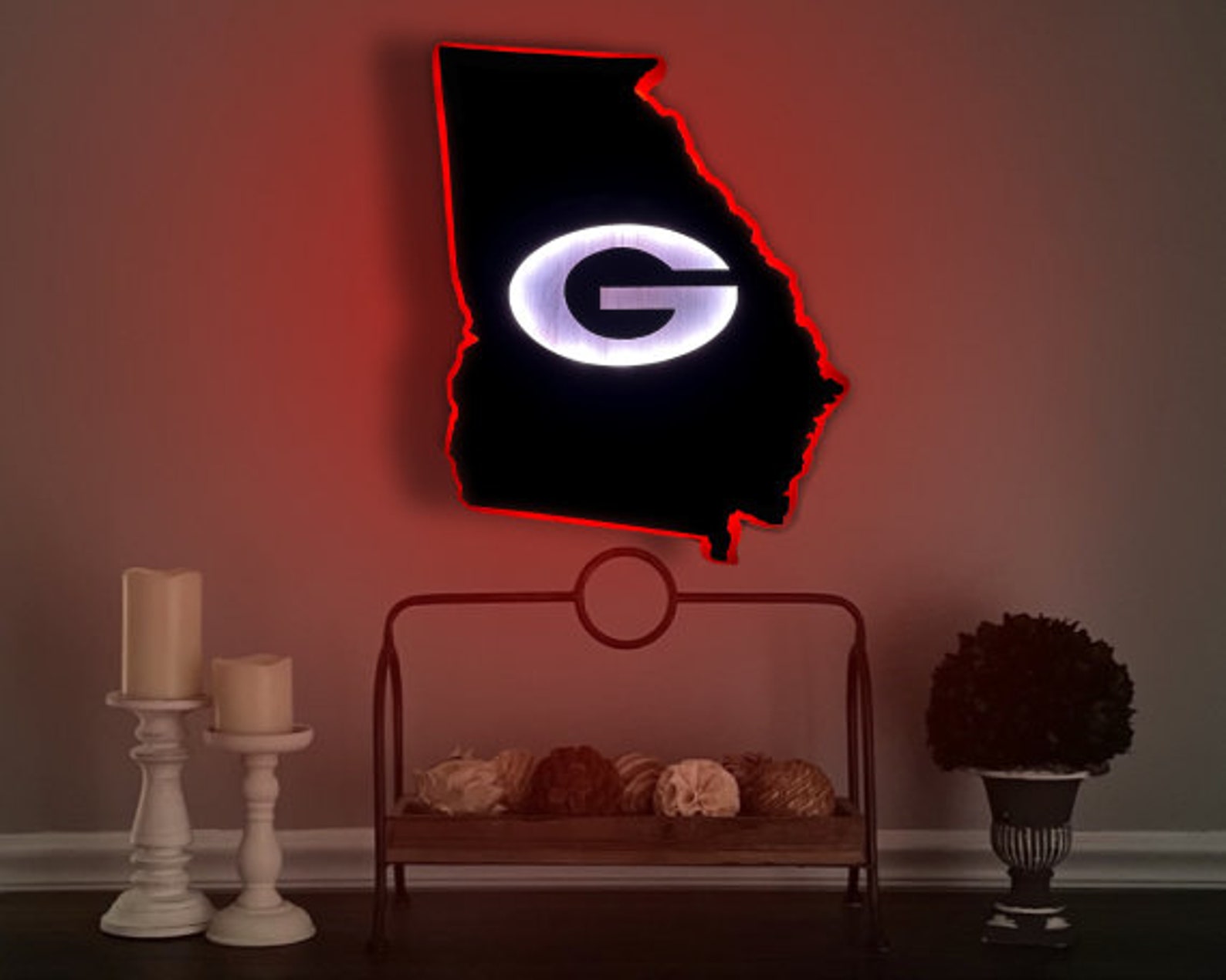 Georgia Bulldogs Wood LED Sign Georgia Bulldog Wall Art Georgia Dorm ...