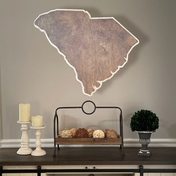 South Carolina Wood LED Sign South Carolina Wall Art South Carolina ...