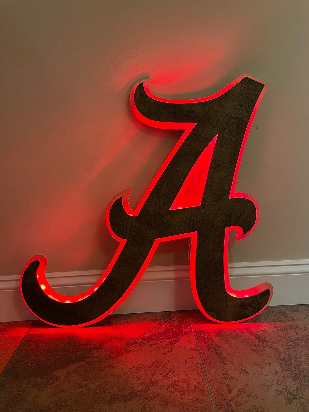 Alabama Crimson Tide Wood LED Sign Alabama Football Sign - Etsy