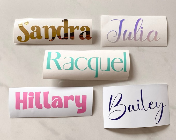 Custom Vinyl Name Decal, Name Sticker Vinyl Decal, Water Bottle Sticker ...
