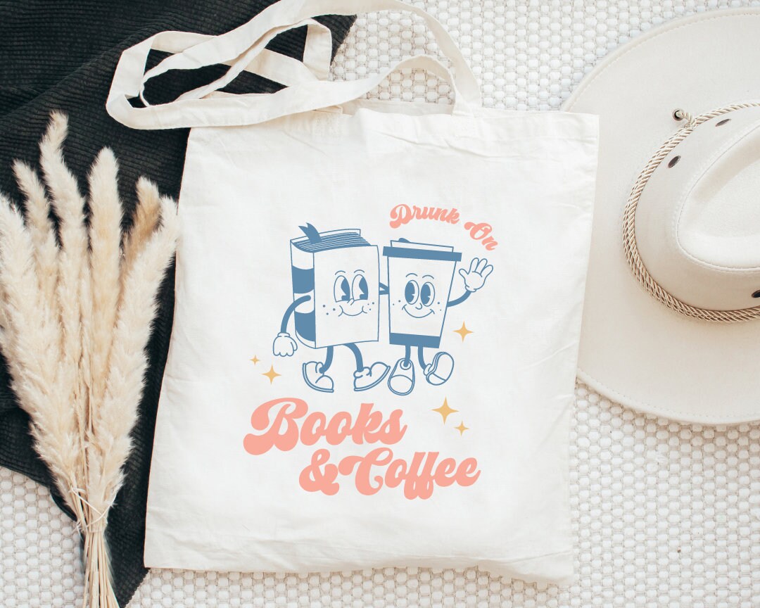 Book Canvas Tote Bag, Everyday Shoulder Bag, Book Lover Cotton Canvas ...