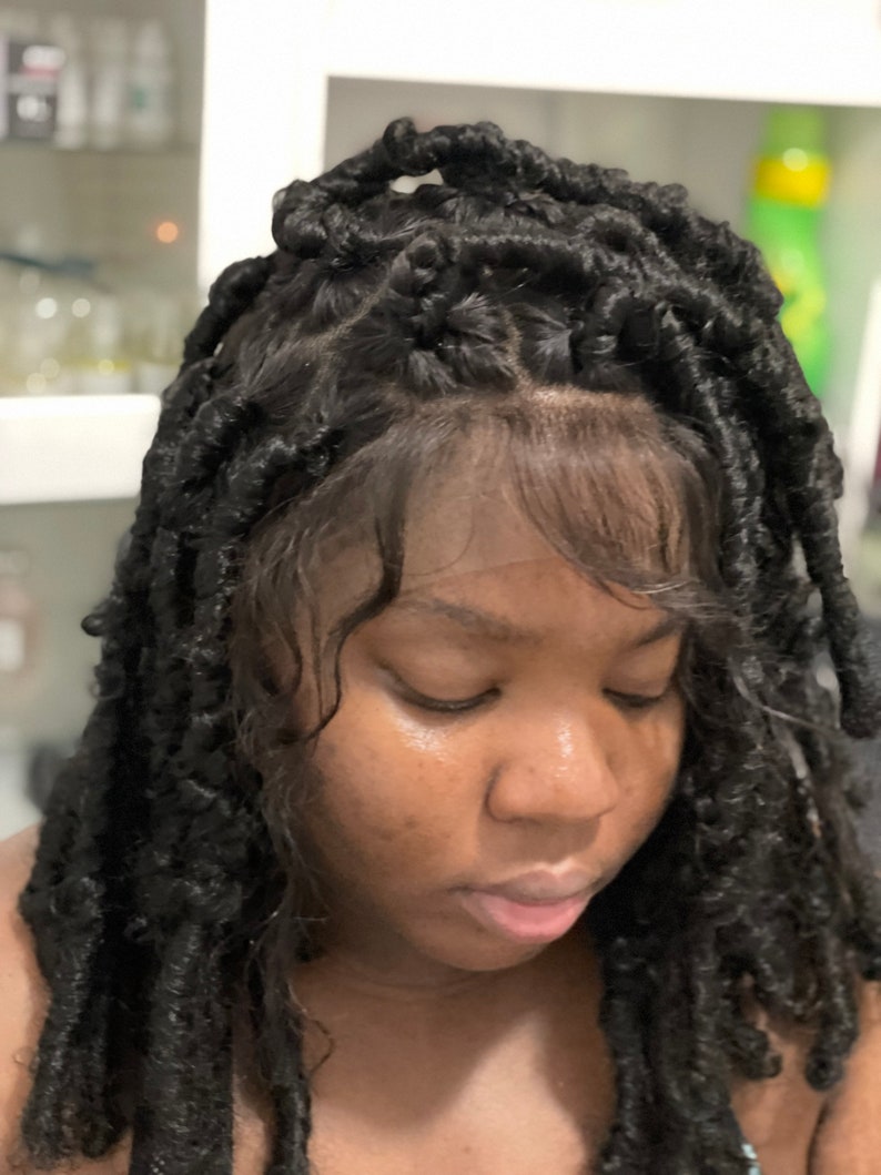 Butterfly Locs Bob Full Lace Braid Wig Short Butterfly Locs Wig Faux ...