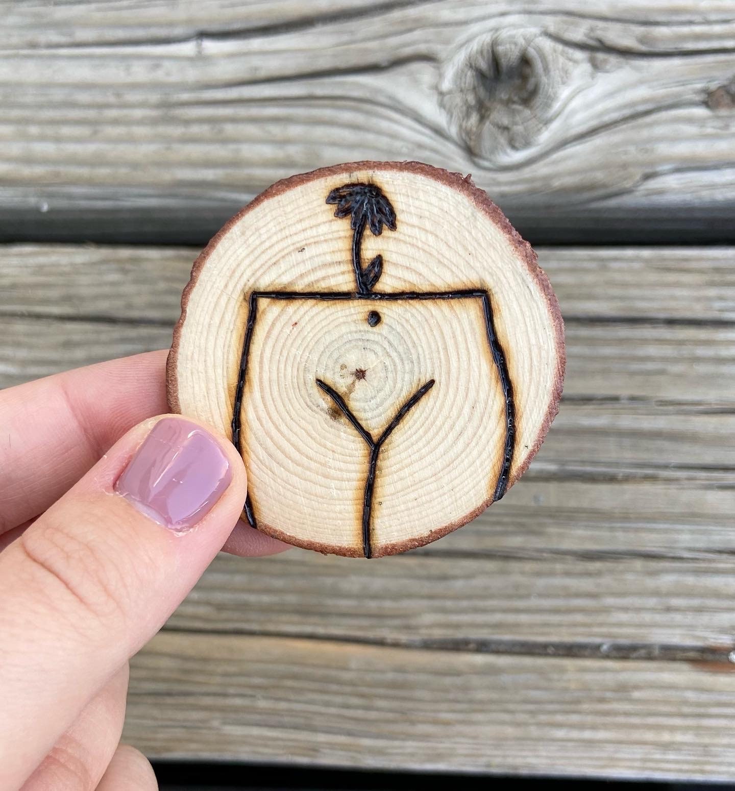 Sprouting Body Magnet Pyrography - Etsy