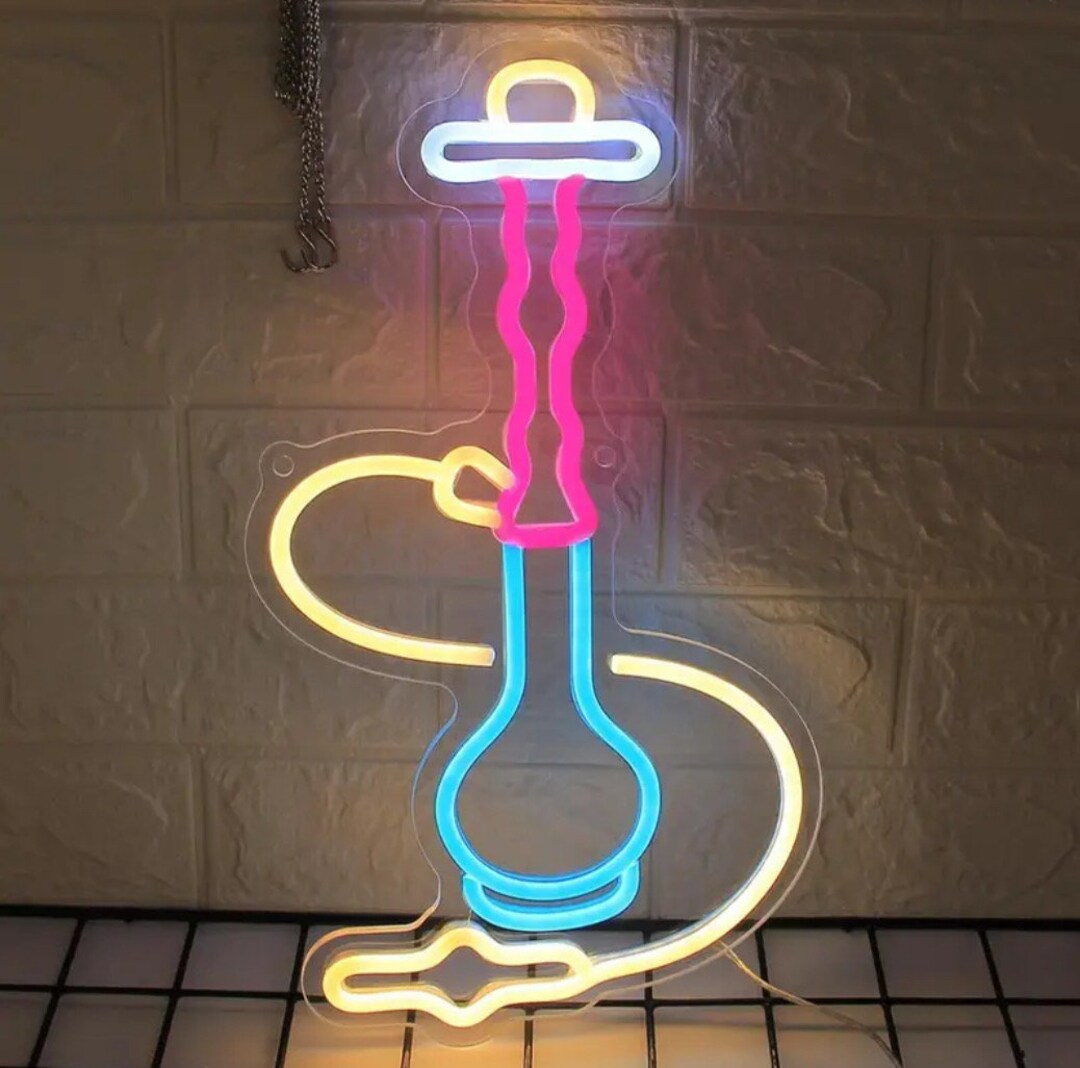 Shisha Hookah LED Neon Sign Dorm Bedroom Neon Bar Decor Man Cave Gifts ...