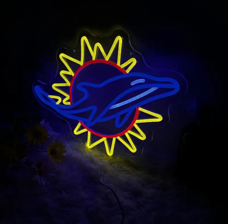Miami Dolphins LED Neon Sign for Bedroom Neon Bar Sign Led Light Sign ...