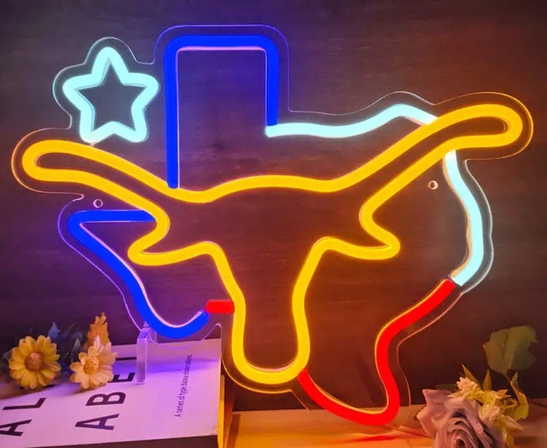 University of Texas UT Longhorn LED Neon Sign for Dorm Bedroom Neon Bar ...