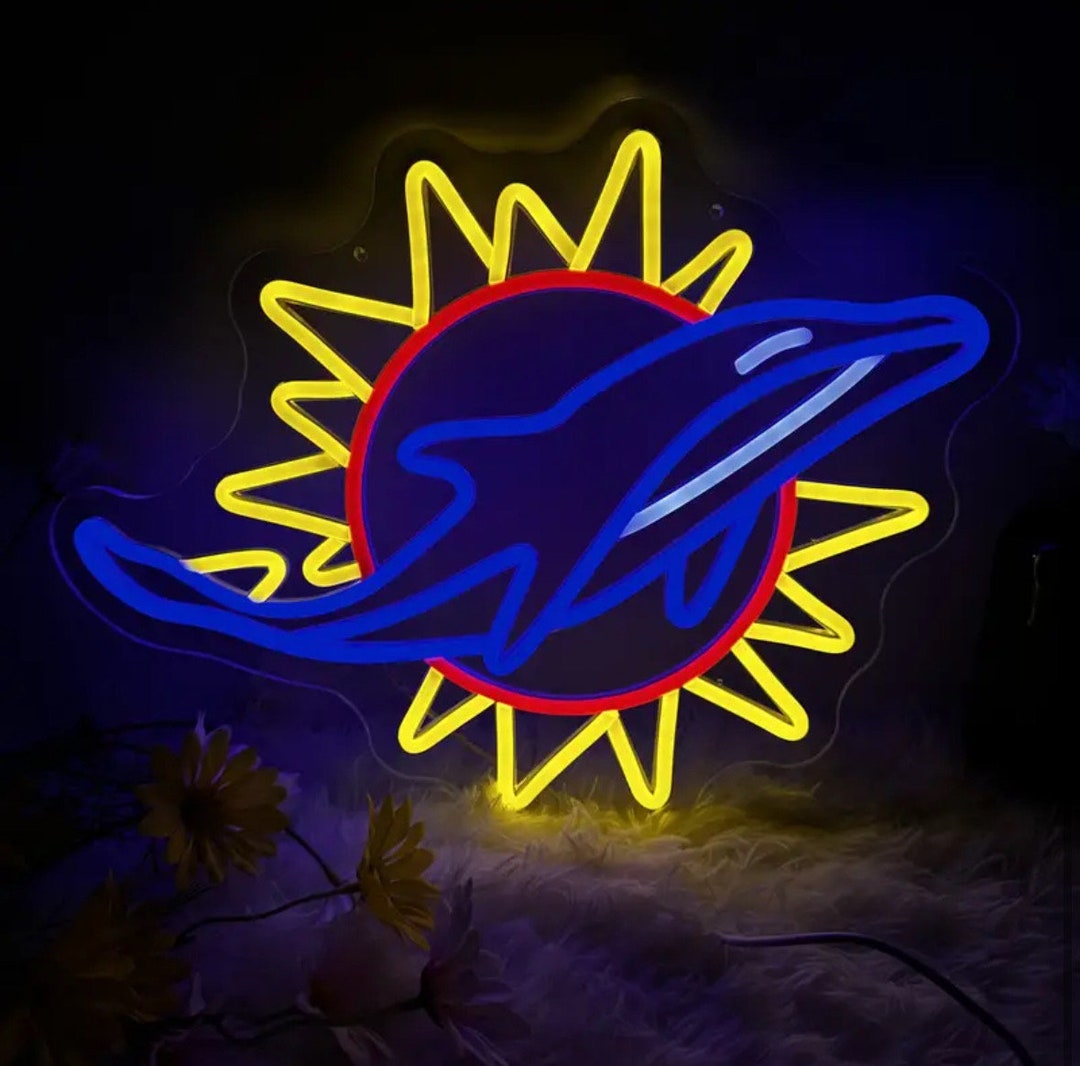 Miami Dolphins LED Neon Sign for Bedroom Neon Bar Sign Led Light Sign ...