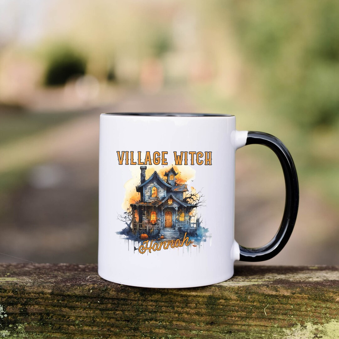 Personalized Halloween Mug, Haunted House Pumpkin Coffee Cup, Horror ...